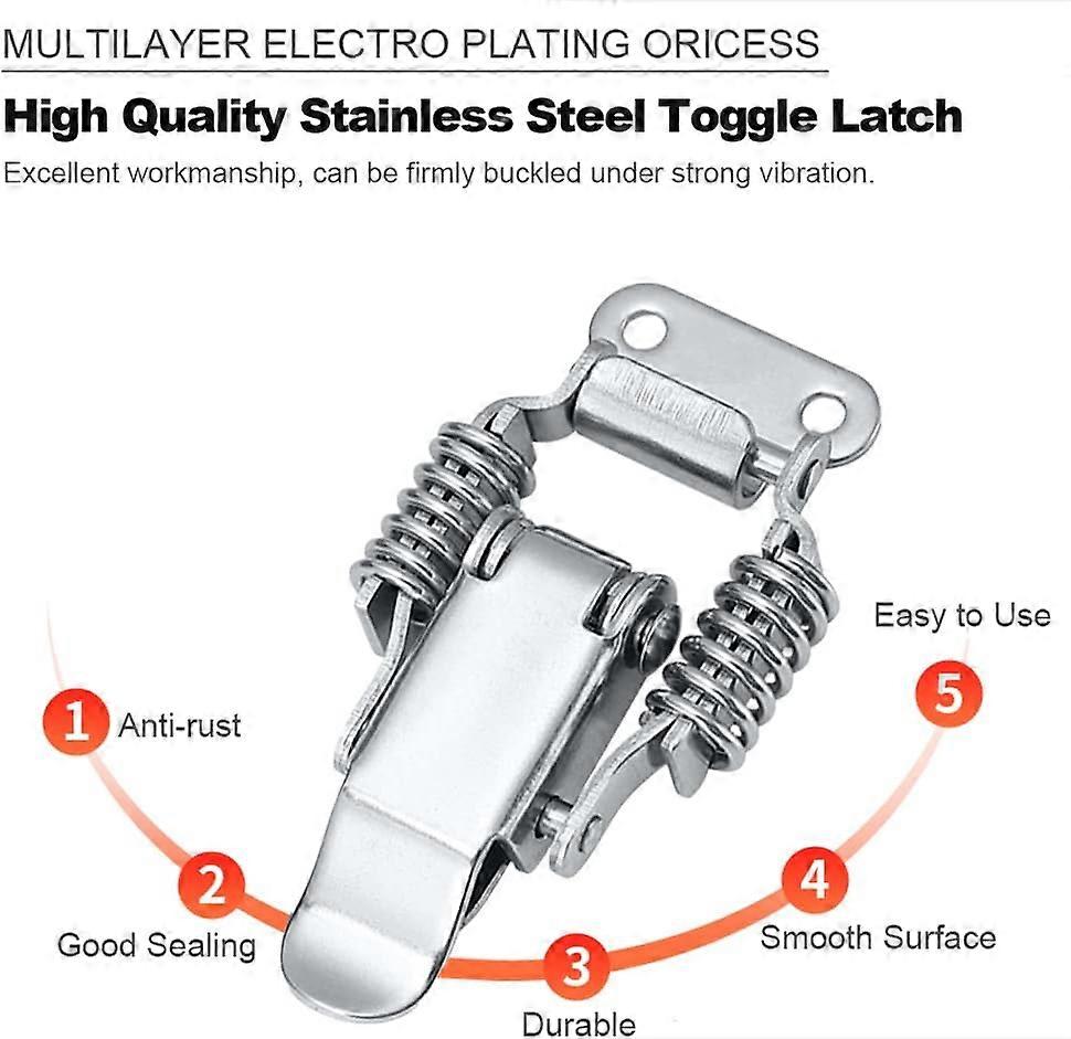 4 PCS Stainless Steel Spring Lever Latch Tension Latch Toggle Tension ...