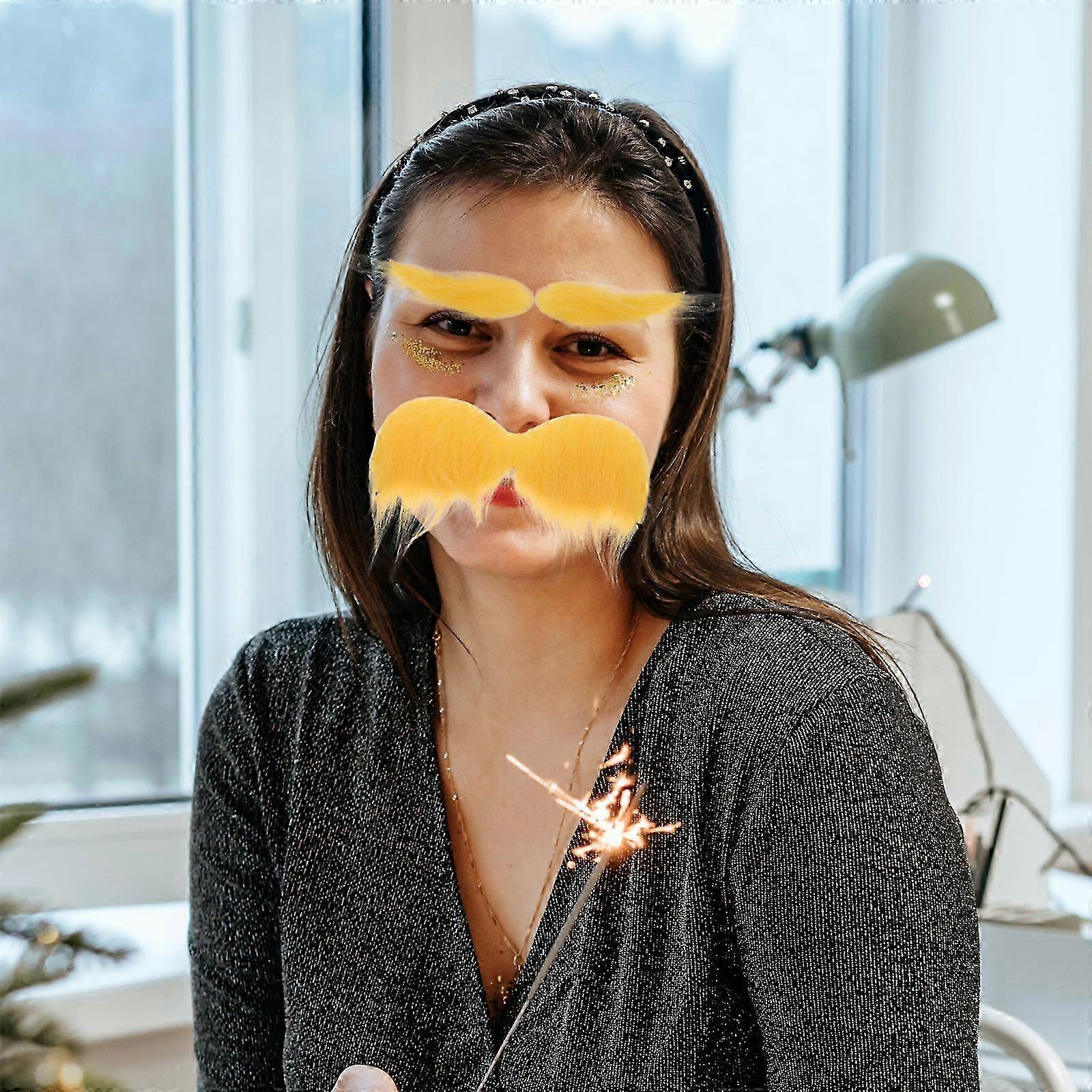 Fake Mustache Eyebrows Fake Beard Stick On Mustache Cosplay Costume ...