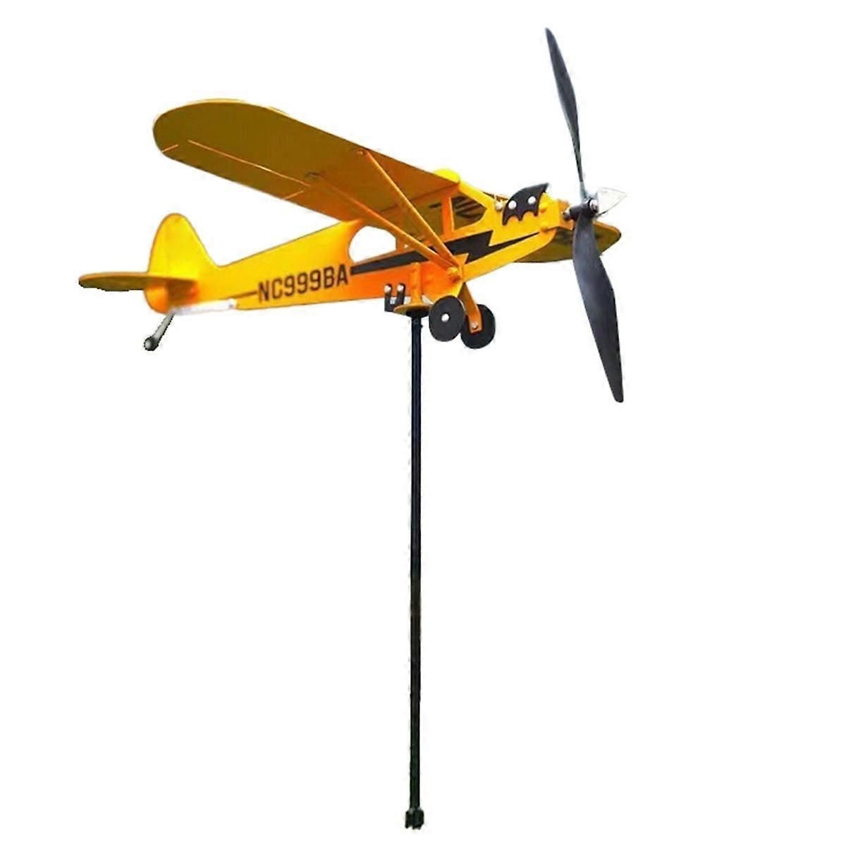 3D Wind Rotating Metal Aircraft Weather Vane Outdoor Roof Wind ...
