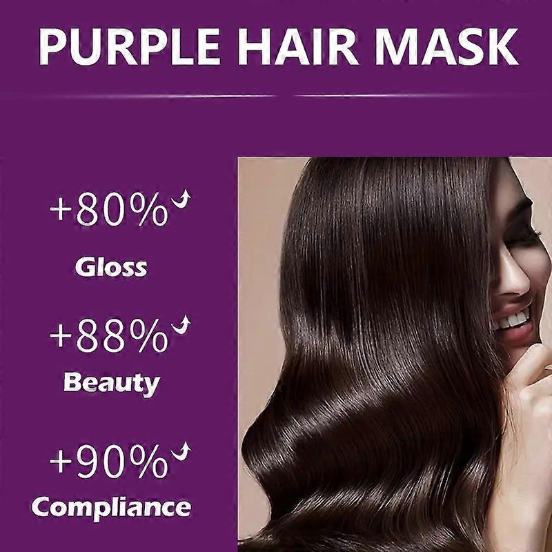 Purple Hair Mask, Deep Repair Collagen Hair Mask for Dry, Damaged Hair ...