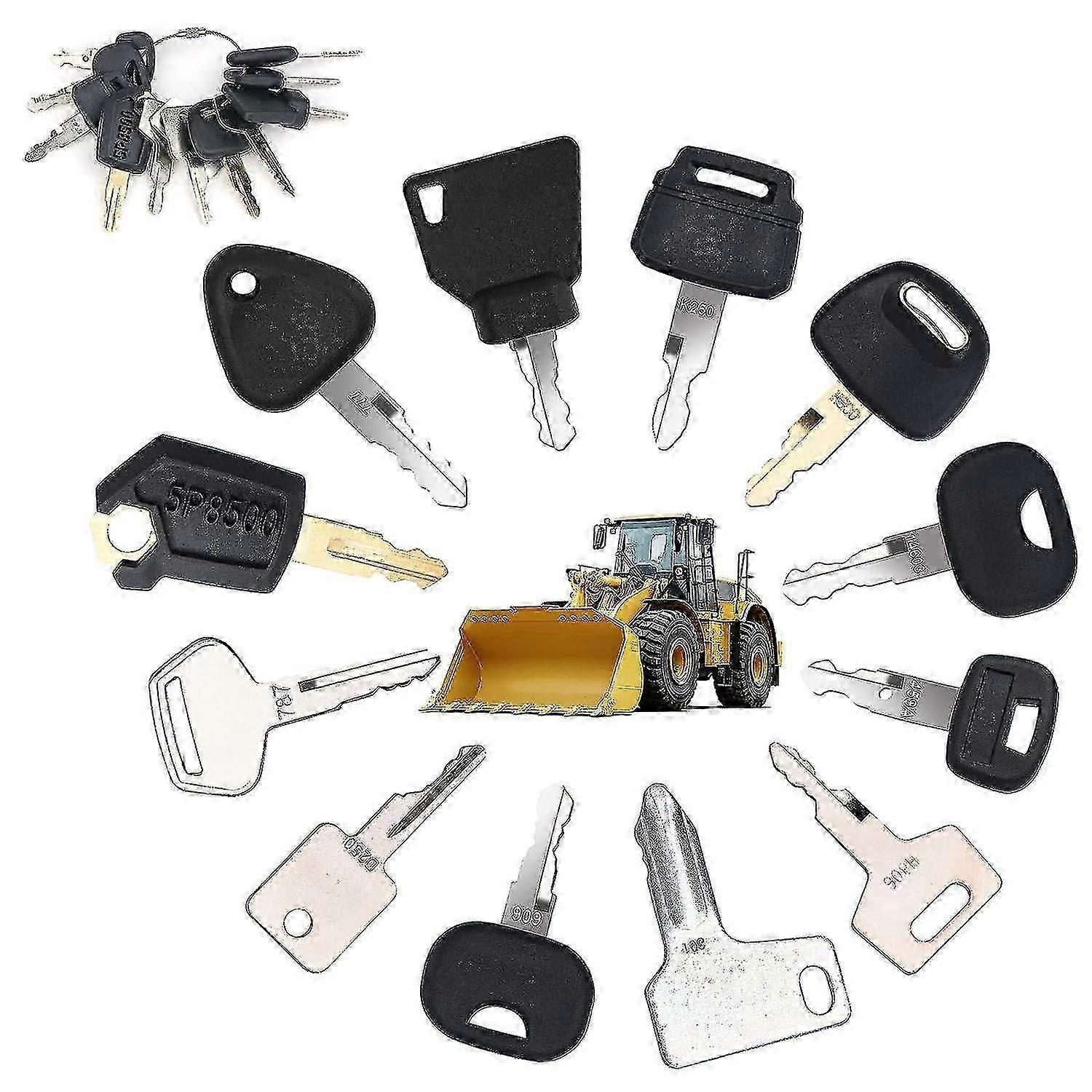 12 Keys Heavy Equipment Construction Ignition Key For Caterpillar Jcb ...