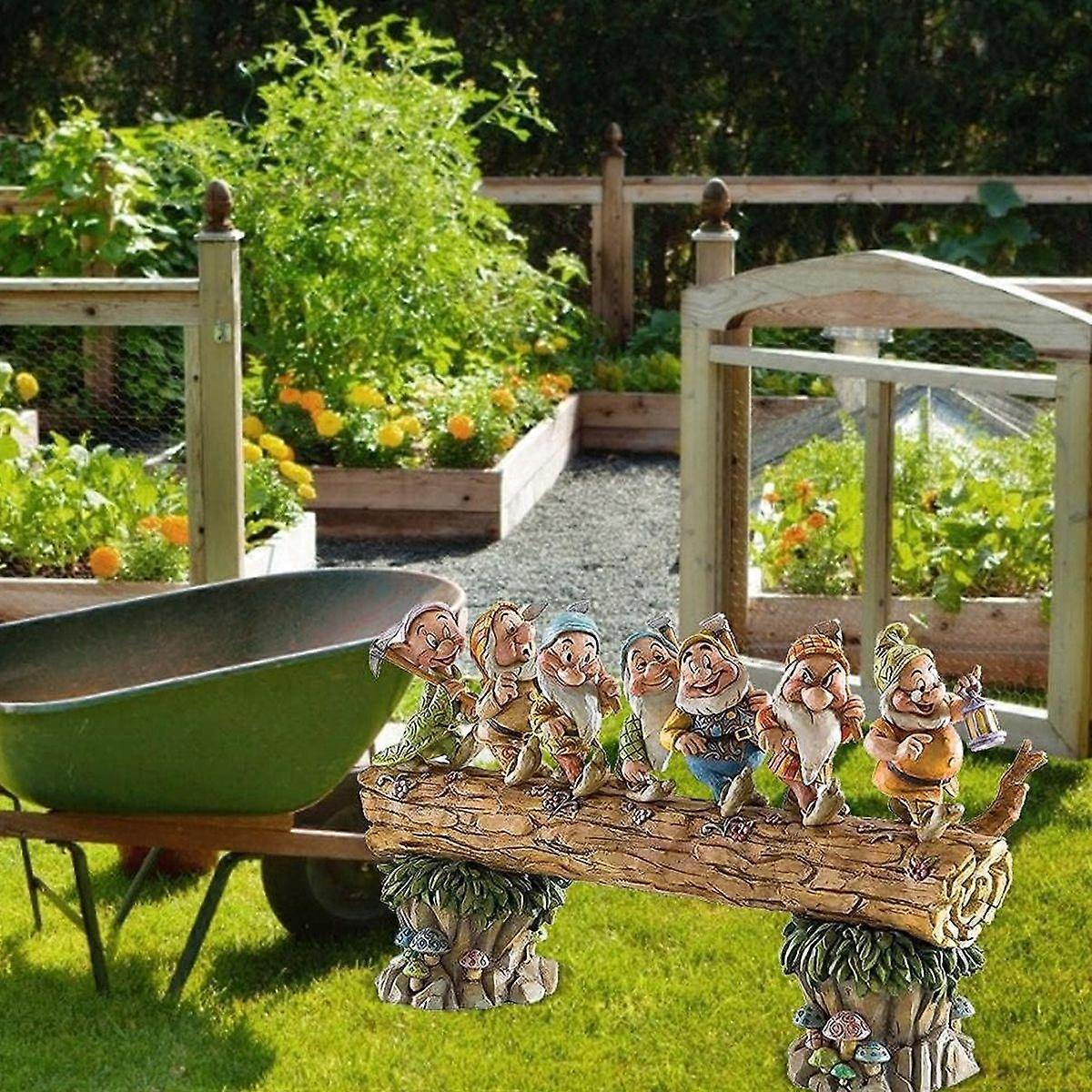 Seven Dwarf Trees Decorate The Garden, Mini Resin Statue of Dwarf ...