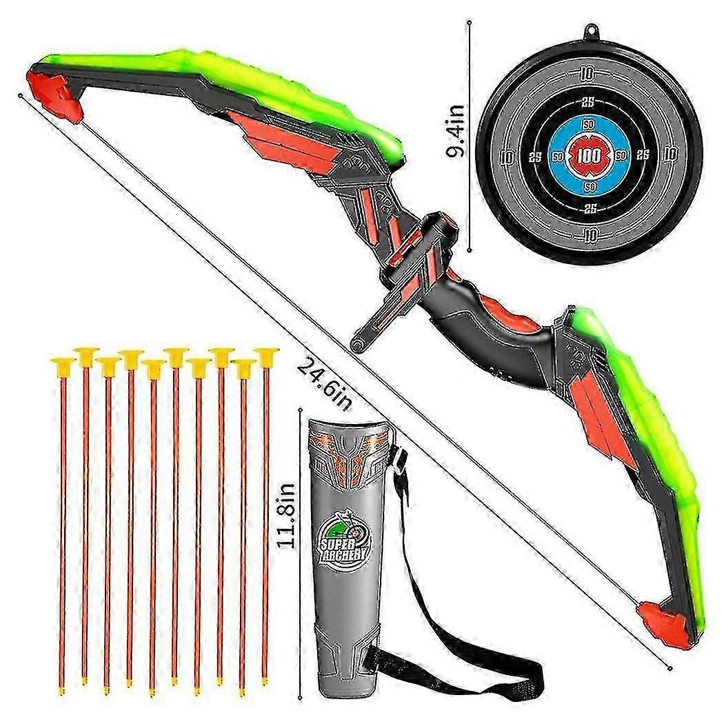 Bow And Archer Set - Archery Toy Set - Led With 10 Suction Cup Arrows ...