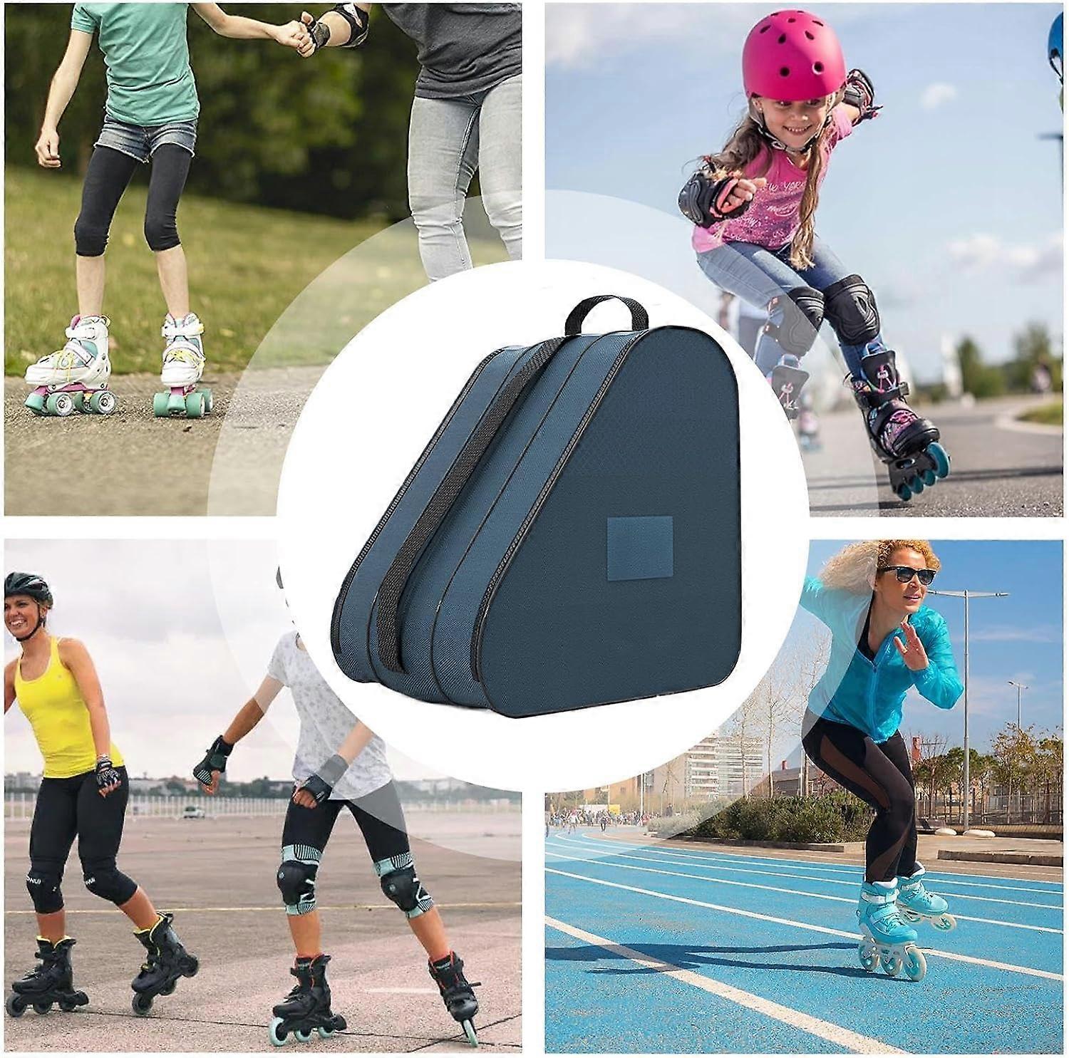Figure Skating Bag PVC Roller Skate Carry Bag Adjustable Shoulder Strap ...