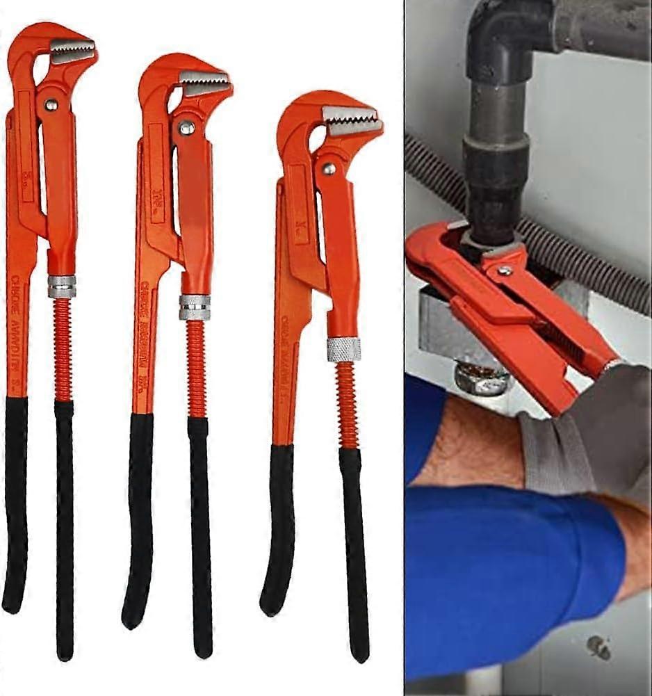 Adjustable Pipe Wrench 1 Inch, Forged Steel, Oil Hardened, Tight Grip ...