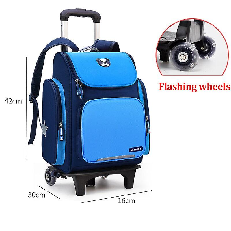 High Capacity Student School Bag Rolling Backpack Kids Trolley Bag ...