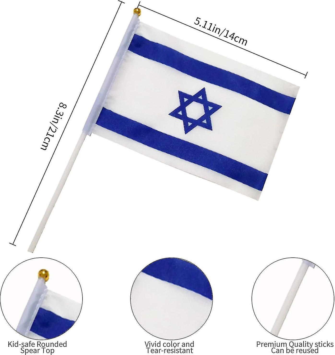 30 Pack Israel Mini Flag Bandera De Israeli Jewish Stick Flags Hand ...