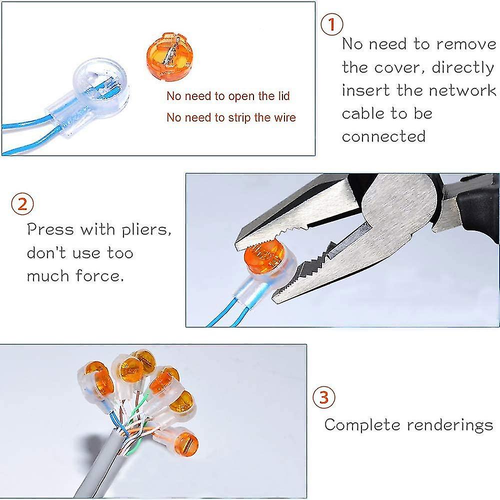 100pcs Scotchlok UY Waterproof Connector, Resin Filled Cable Connectors ...