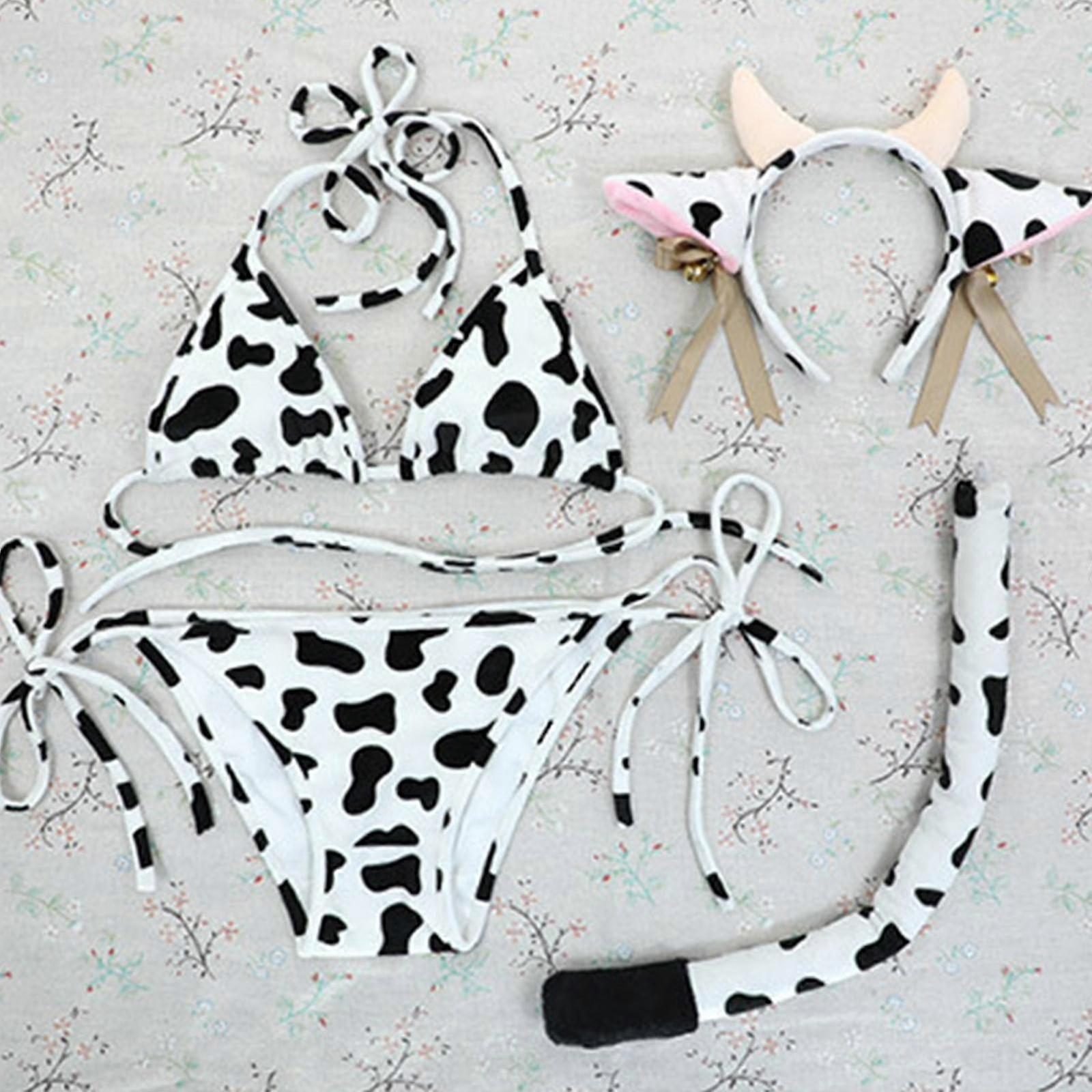 Sexy Lingerie Cow Print Cosplay Costume Fancy Dress Roleplay Uniform ...