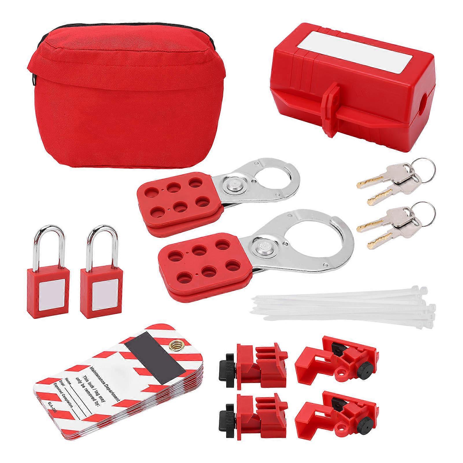 Lockout Tagout Locks Kit with Safety Padlocks Hasps Circuit Breaker ...