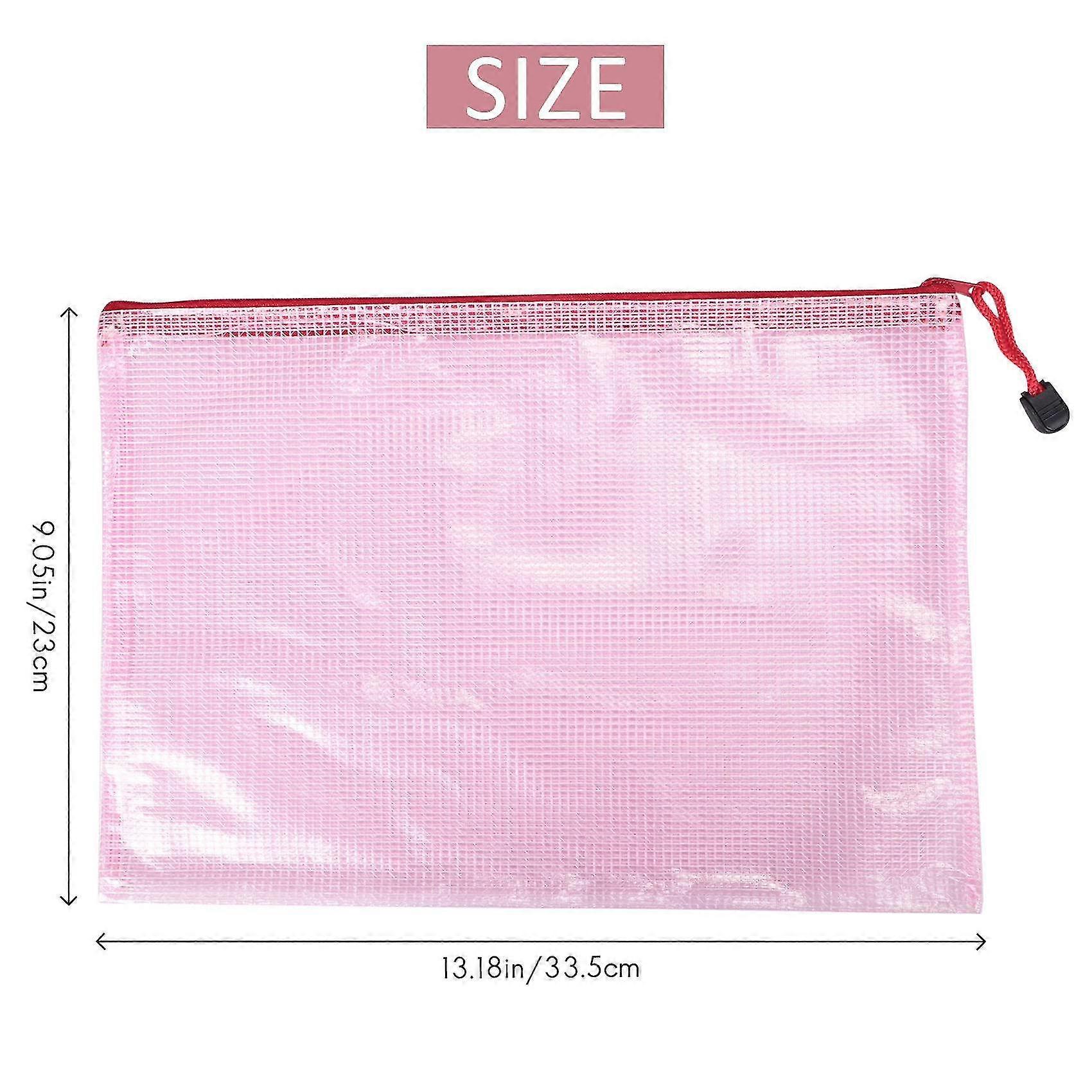 16pcs Mesh Zipper Pouch Document Bag,waterproof Zip File Folders,a4 ...