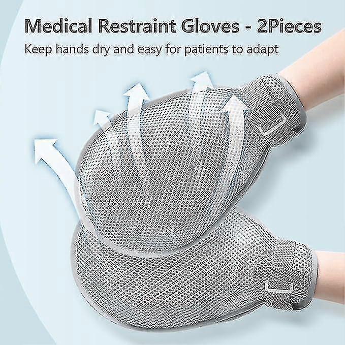 Restraint Gloves - Set Of 2, Hand Gloves For Dementia Patients Or ...