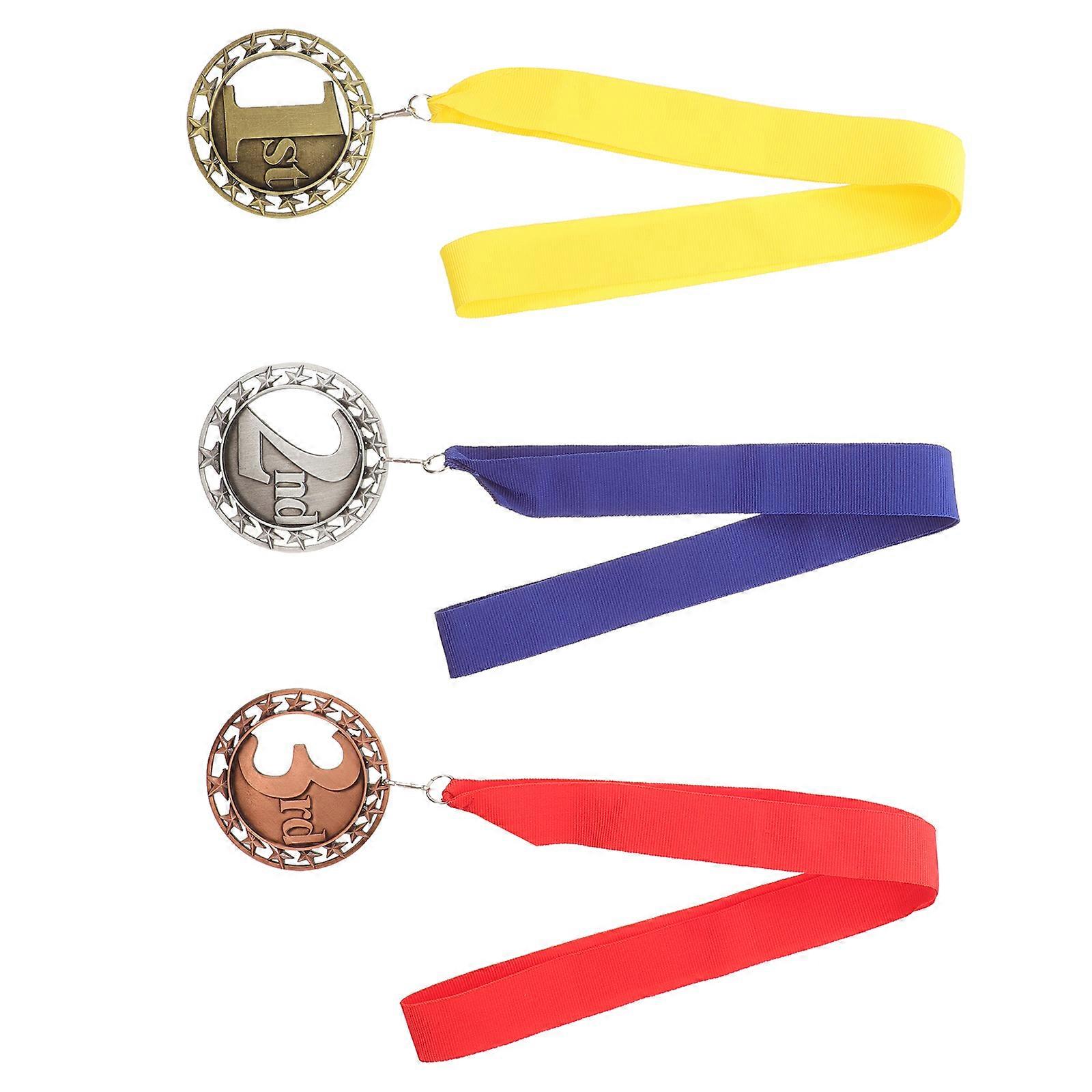 3pcs Decorative Medal Sports Game Hanging Medal Round Reward Medal with ...