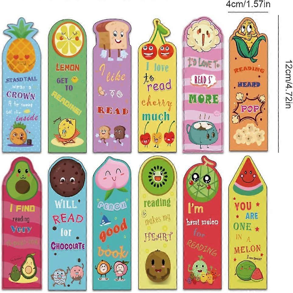 12 pieces set, Fruit bookmarks , with bookmarks of sentences | Fruugo UK