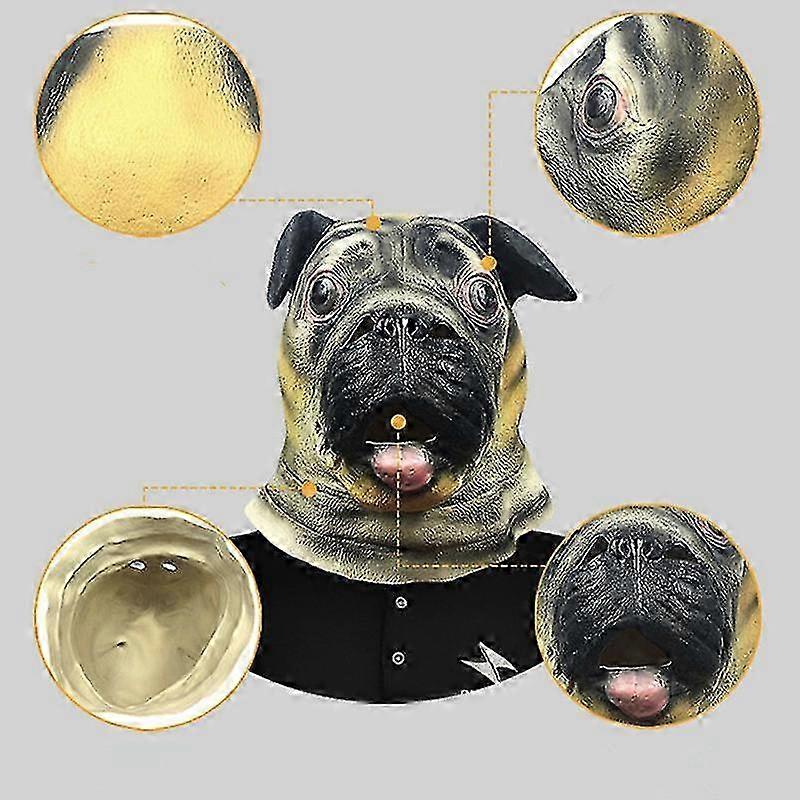 Harpy Dog Mask, Shar Pei Latex Headgear, Halloween Cute Mask Latex Mask ...