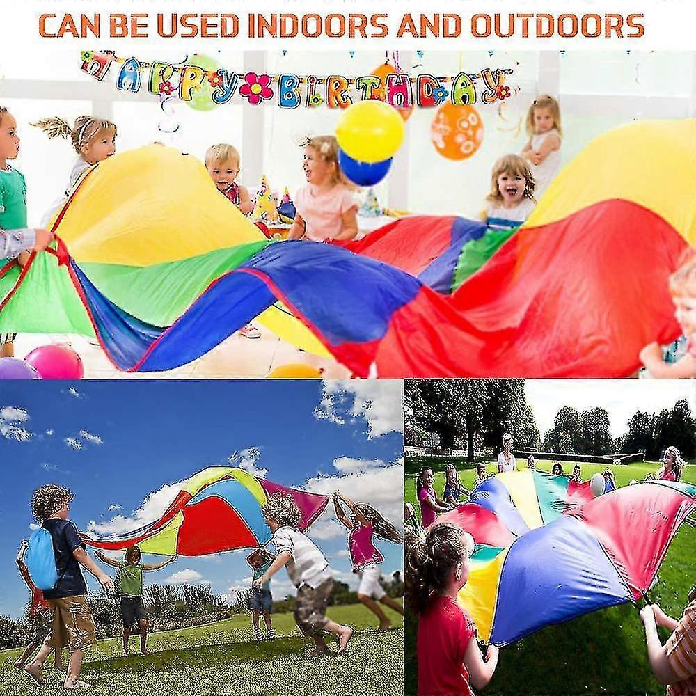 Kids Play Parachute, Rainbow Parachute Outdoor Play Tents Kids Group ...