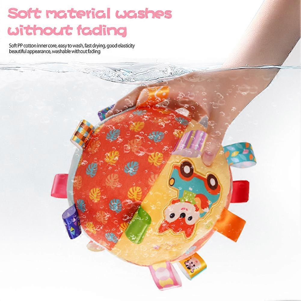 Baby Cloth Ball Toy with Sound Effects Colorful Fun Patterns Soft Ball ...