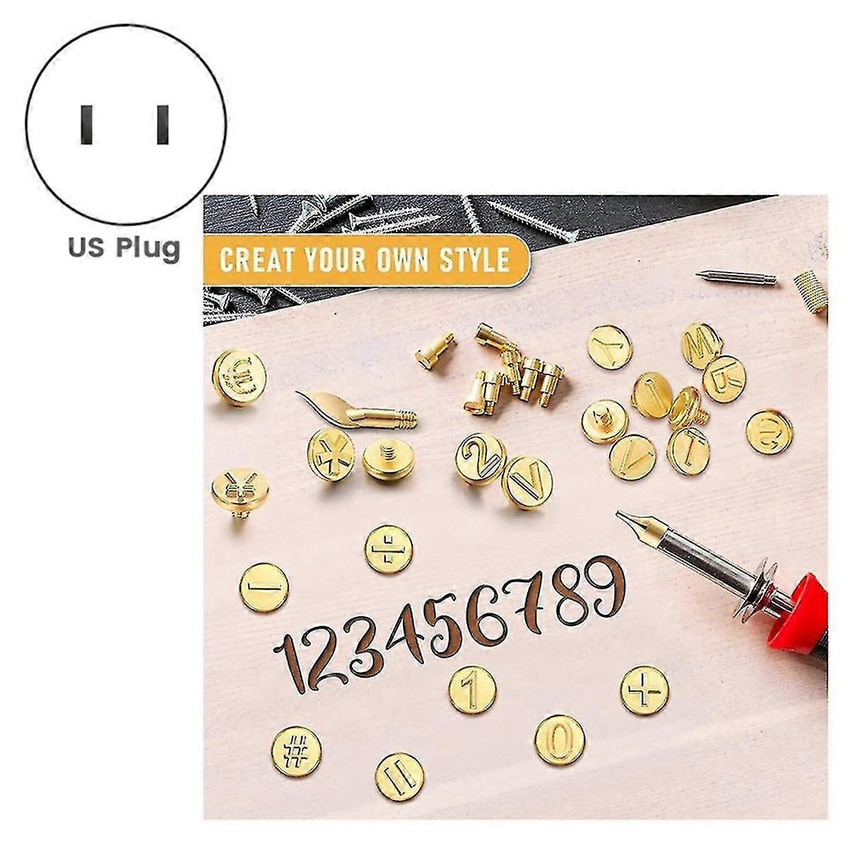 Wood Burning Tool Pen Burning Tips Kit 26 English Letters Carving ...