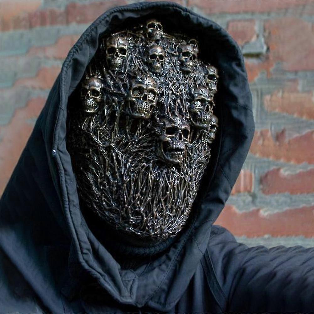 Halloween Realistic Latex Full Face Skull Mask Cosplay Costume Party ...