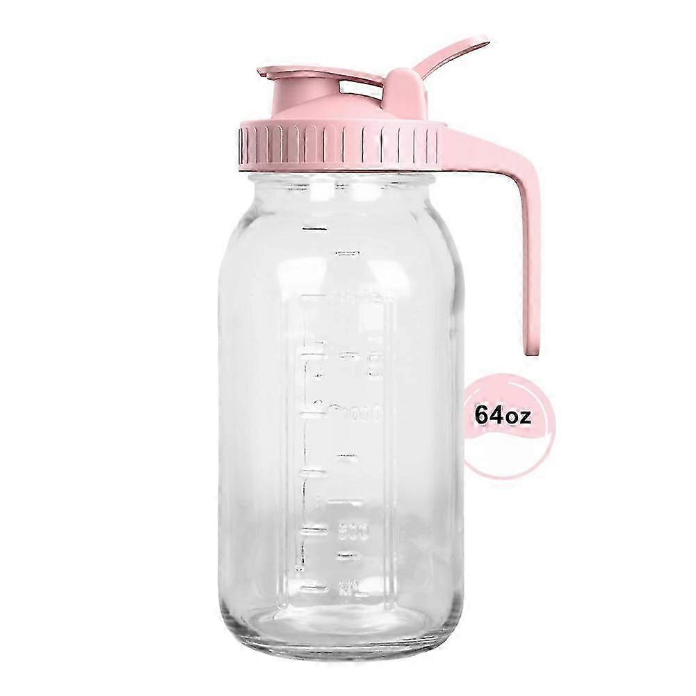 64oz Glass Mason Jar Kanna med lock, 2 Quart lufttät glasvattenkanna ...