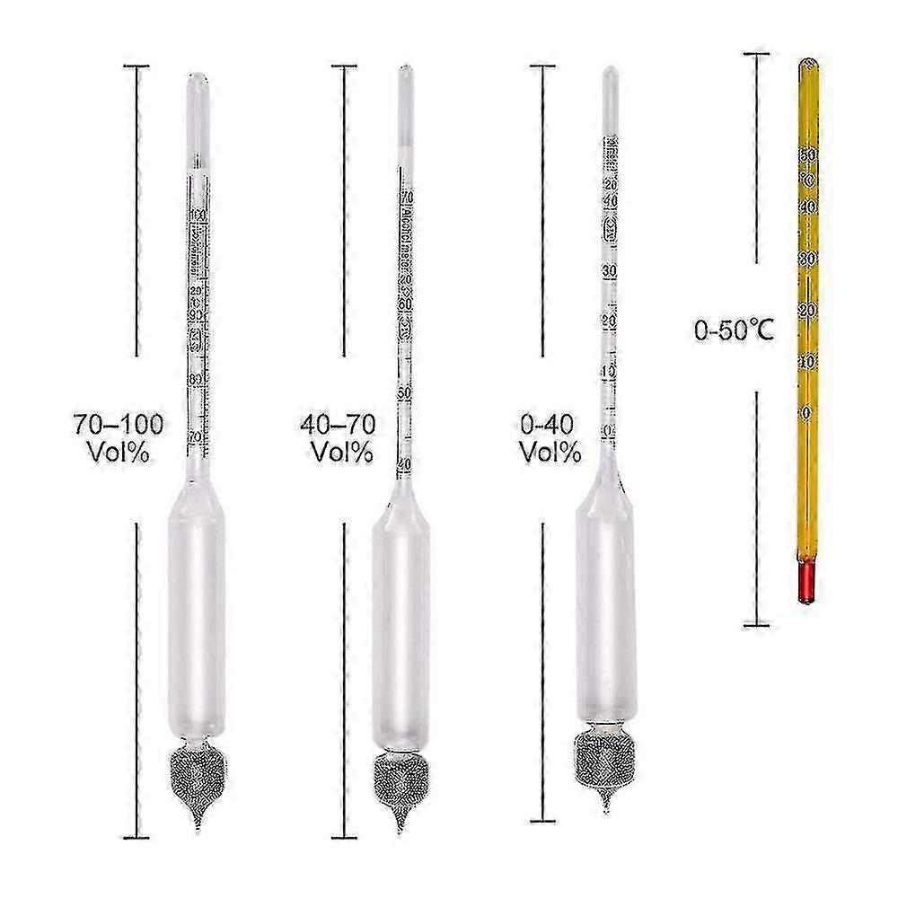 3pcs/ Set Professional Hydrometer Alcoholmeter - 3pcs Hydrometer Alcoh ...