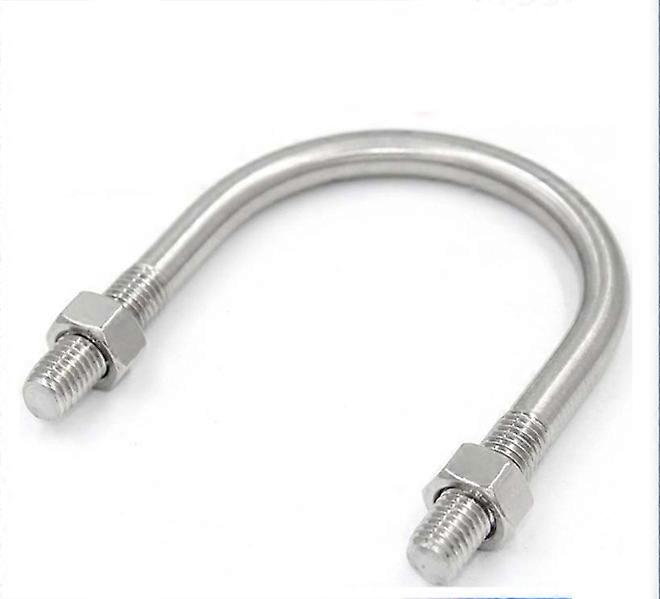 set of 2 Bolt with universal U-shaped bracket, round zinc-plated steel ...