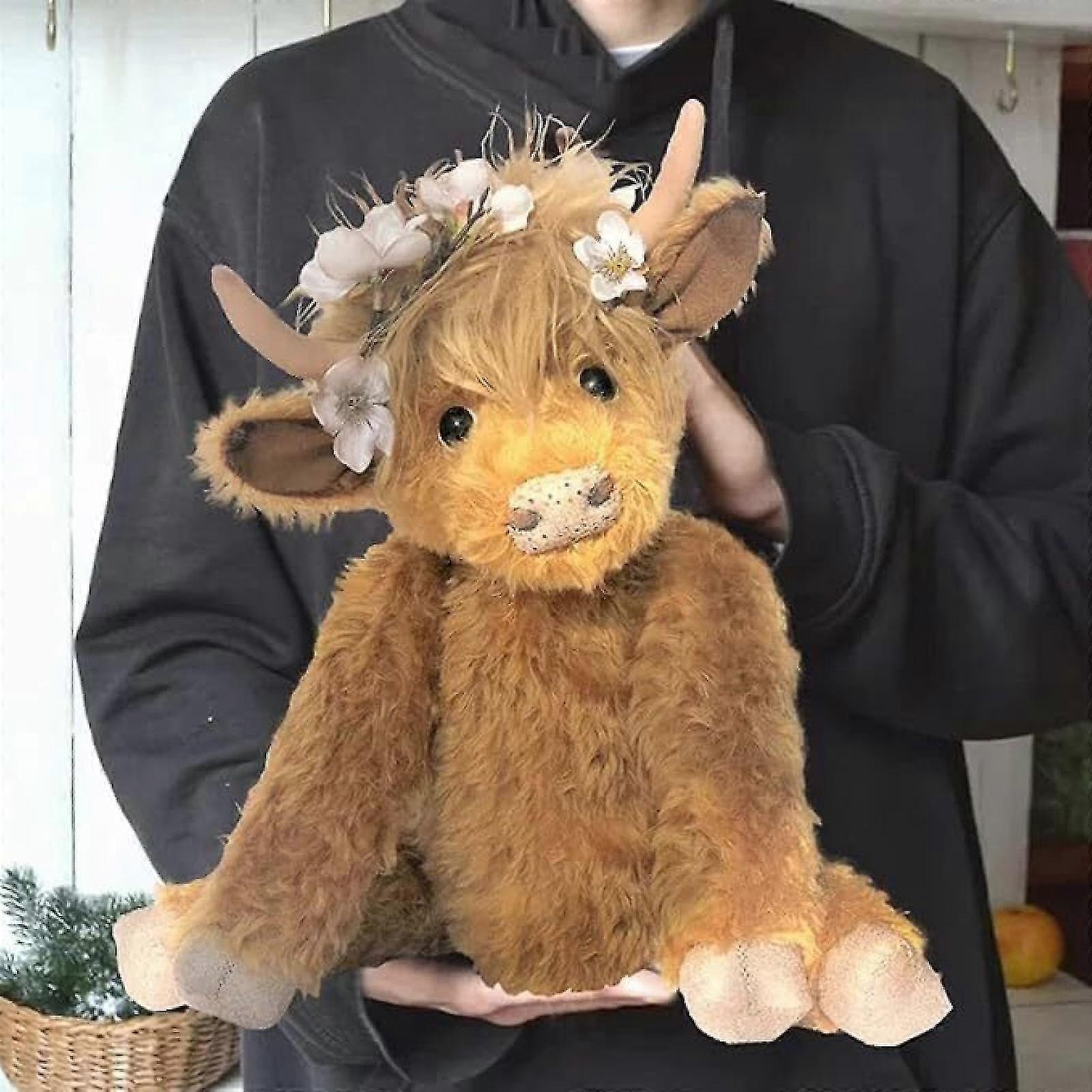 2024 Highland Cow Wearing Flowers,scottish Handmade Highland Cattle ...