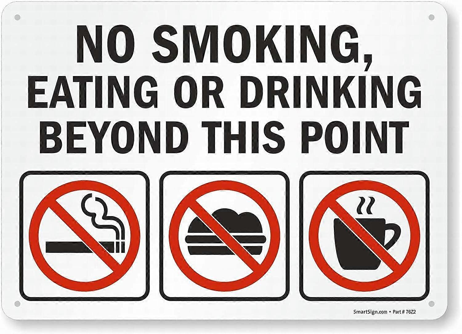 Safety Sign 8x12 Danger Sign No Smoking, Eating or Drinking Wall Art ...