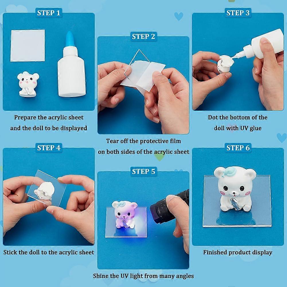 20 Pcs 2x2Inch Clear Square Bases Acrylic Model Bases Rectangular ...