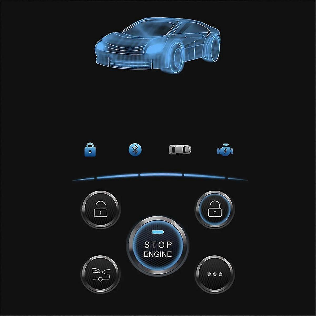 Mobile Phone Remote Control Start Car Autostart Engine 1 Button Start ...