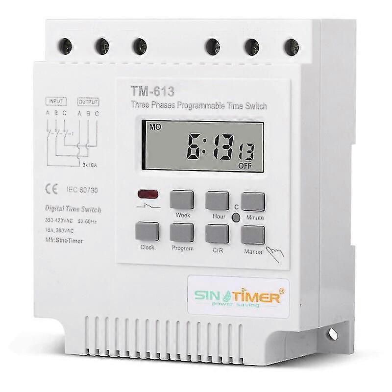 Tm 613 Programmable Time Relay 380v 50 60hz 16a Weekly Relay Power Timer Switch Three Phase