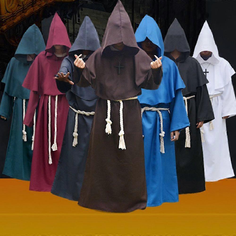 Halloween Cosplay Thick Medieval Monk Robe Monk Suit Witch Suit Priest ...