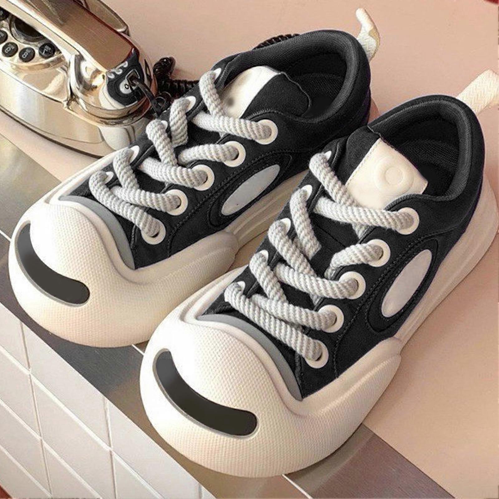 Canvas Shoes Smile Slugged Bottom Lace Up Sneakers Cute Fashion Shoes ...