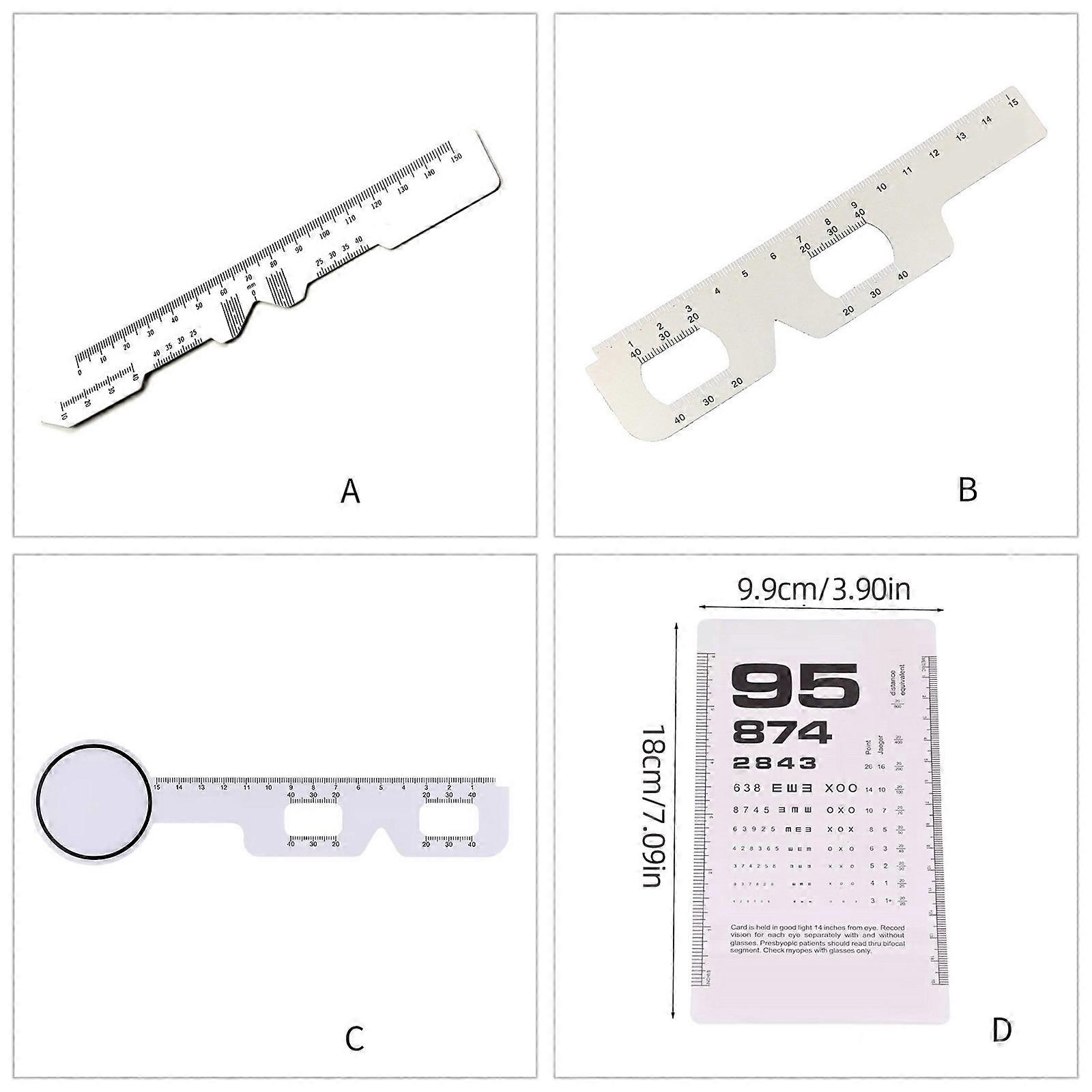 Eye Chart PD Ruler Eye Occluder Eye Chart for Test and PD Measurement ...