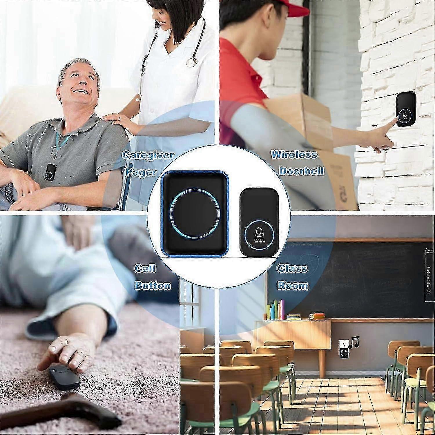 Caregiver Pager, FullHouse Wireless Call Button 1000 Feet, SOS Alert ...