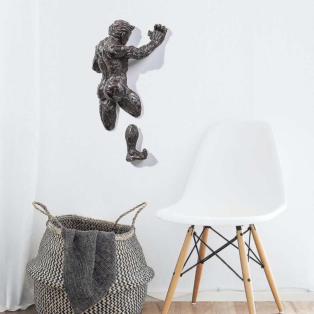 Modern 3d Through The Wall Figure Resin Sculpture Home Ornament Statue ...