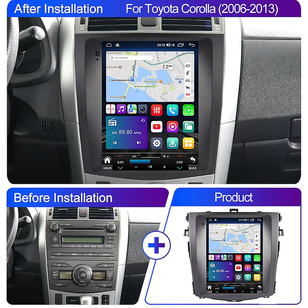 L6pro 2 Din Android 11 Auto Car Radio Multimedia For Toyota Corolla E140/150 2006-2013 Carplay ...