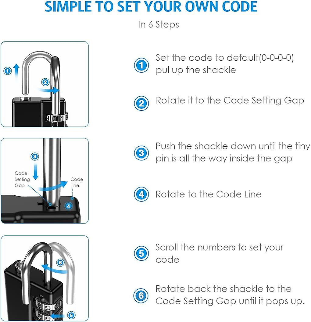 2 Pack Combination Padlock, 4 Digit Resettable Security Padlock With ...