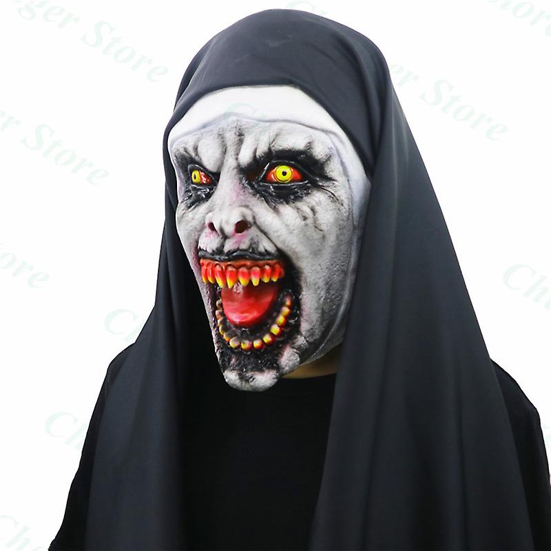 Halloween The Nun Horror Mask Cosplay Valak Scary Latex Masks With ...