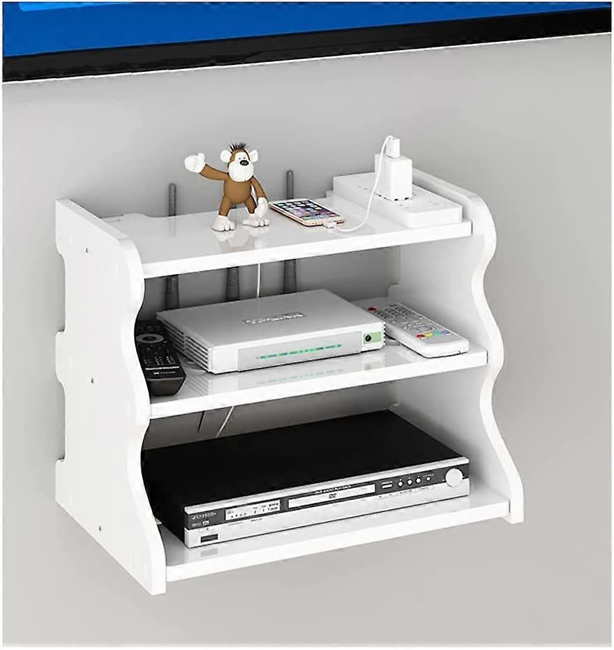 Floating TV Wall Shelf - Wall Mount - WiFi Router - For TV Components ...