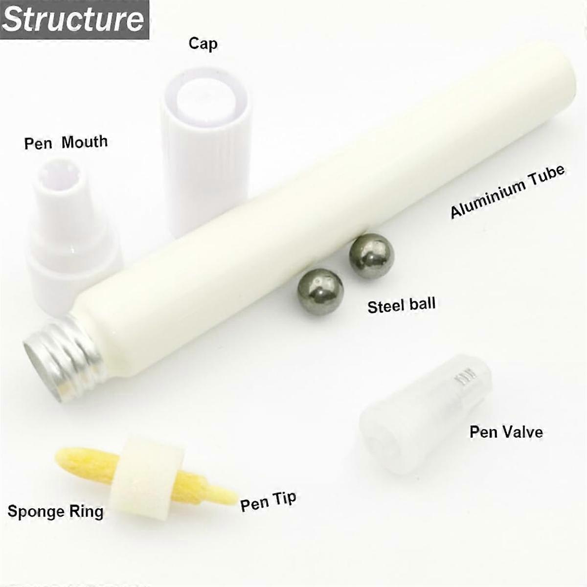 6 Pack Empty Refillable Paint Pens, 3mm/6mm Round and Slanted Tips for ...