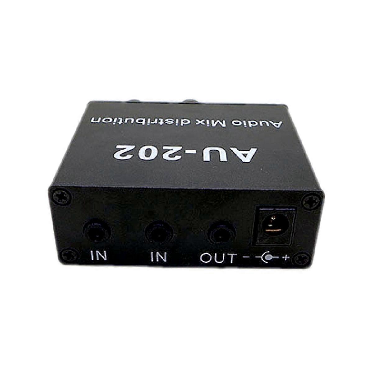 AU-202 2 Input 2 Output Stereo Mixer Audio Distributor for Headphone ...