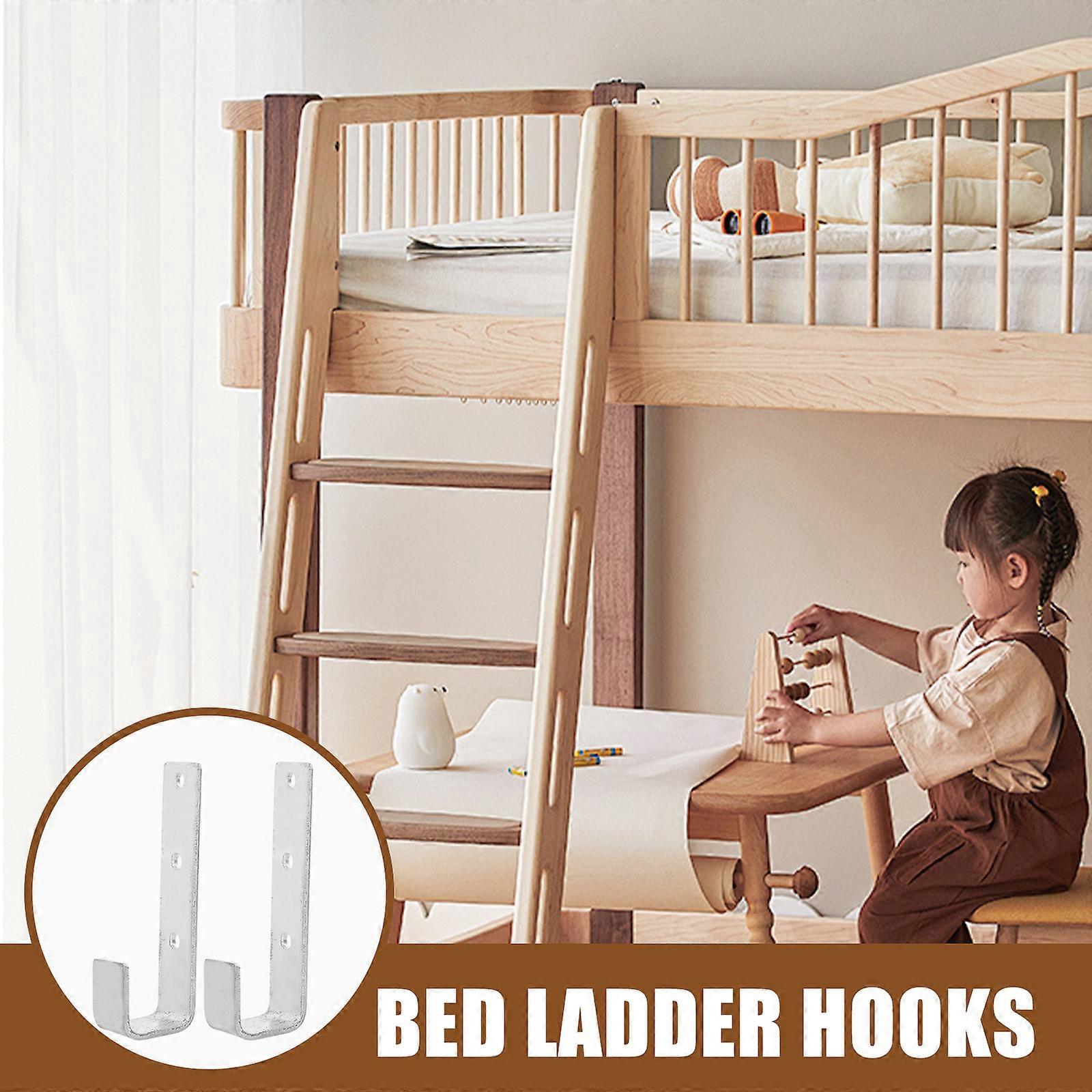 2pcs Bunk Bed Ladder Hook Children Bed Ladder Hook J Shaped Bed Ladder ...