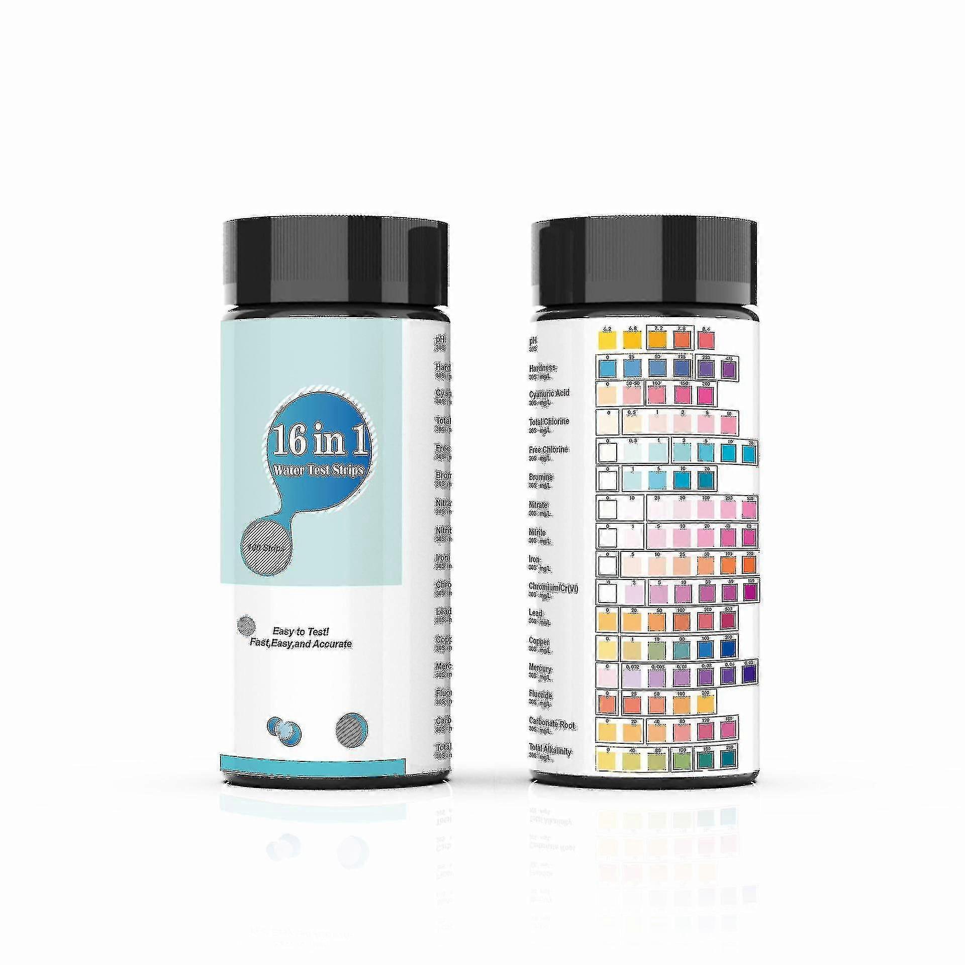 100 Pcs Water Test Strips, 16 In 1 Water Testing Kits For Drinking ...