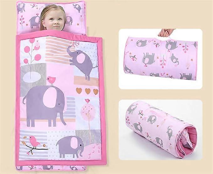 Kids Nap Mat with Weighted Blanket for Daycare with Pillow, Toddler Nap ...