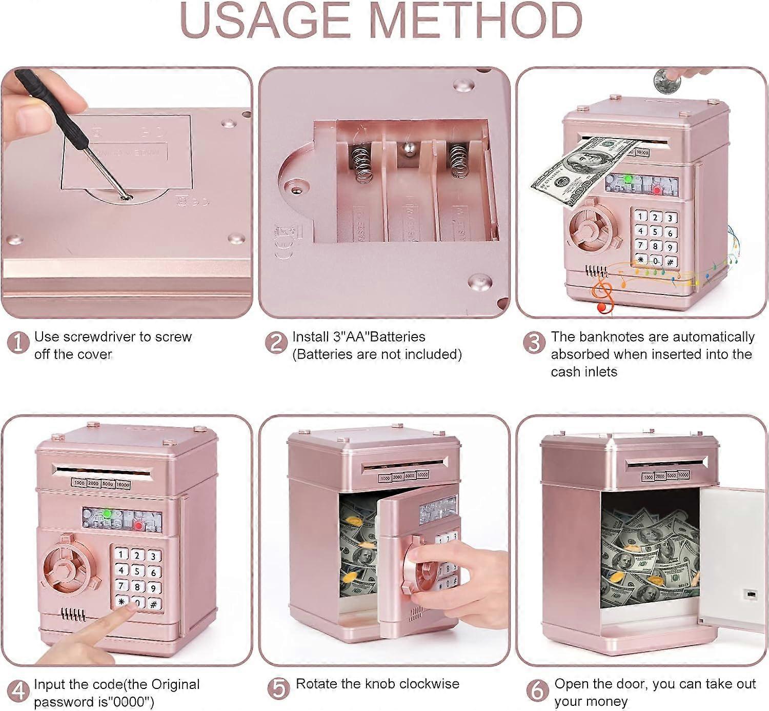 Money Box for Kids Age 3-12, Electronic Money Bank Safe Piggy Bank for ...