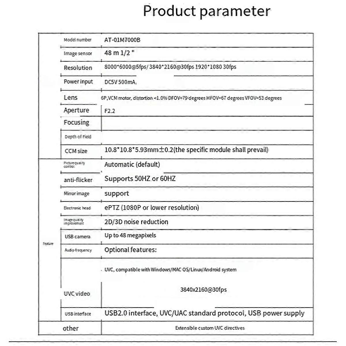 48MP Fixed Focus Camera Module USB Driver Free High-Definition 48 ...