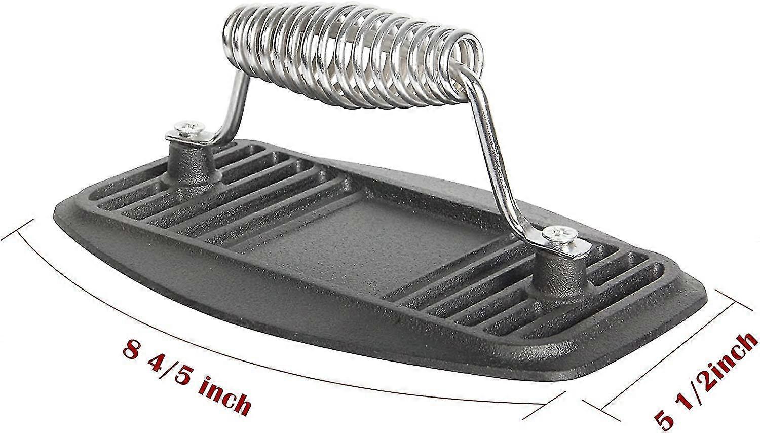 Heavy Duty Cast Iron Grill Press With Easy Grip Handle Steak Weight ...