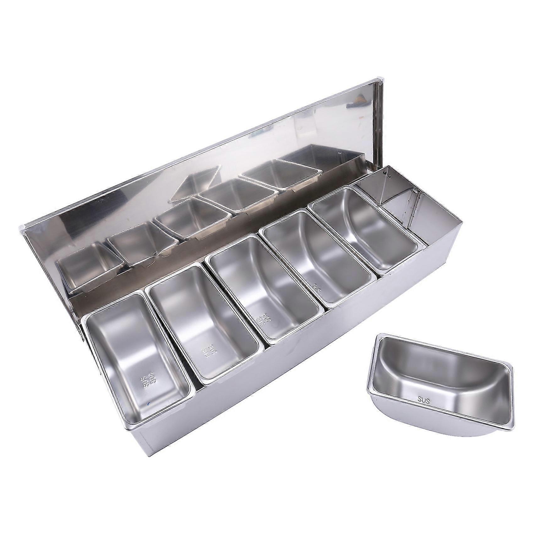 Stainless Steel Seasoning Box Restaurant Chef Seasoning Box with Lid ...