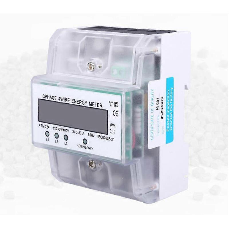 Three-phase 4-wire energy meter 220/380V 5-80A Energy consumption kWh Meter DIN rail ...